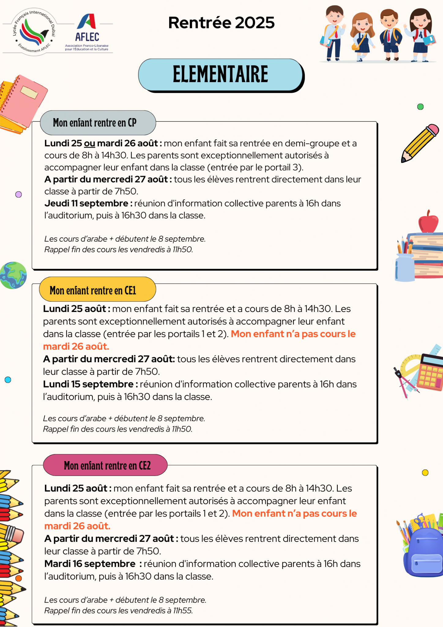 Guide de la rentrée 2025 - Lycée Français International de l'AFLEC ...