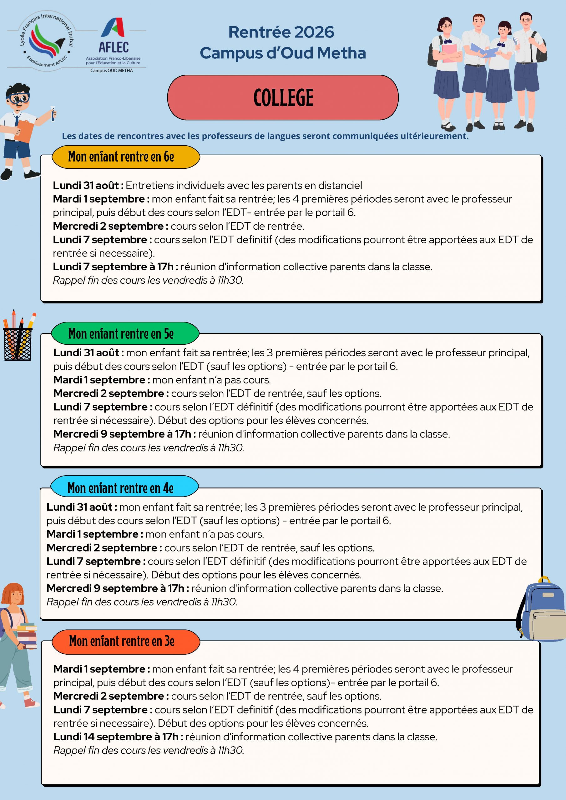 Guide de la rentrée - Lycée Français International de l'AFLEC | LFI - Dubai